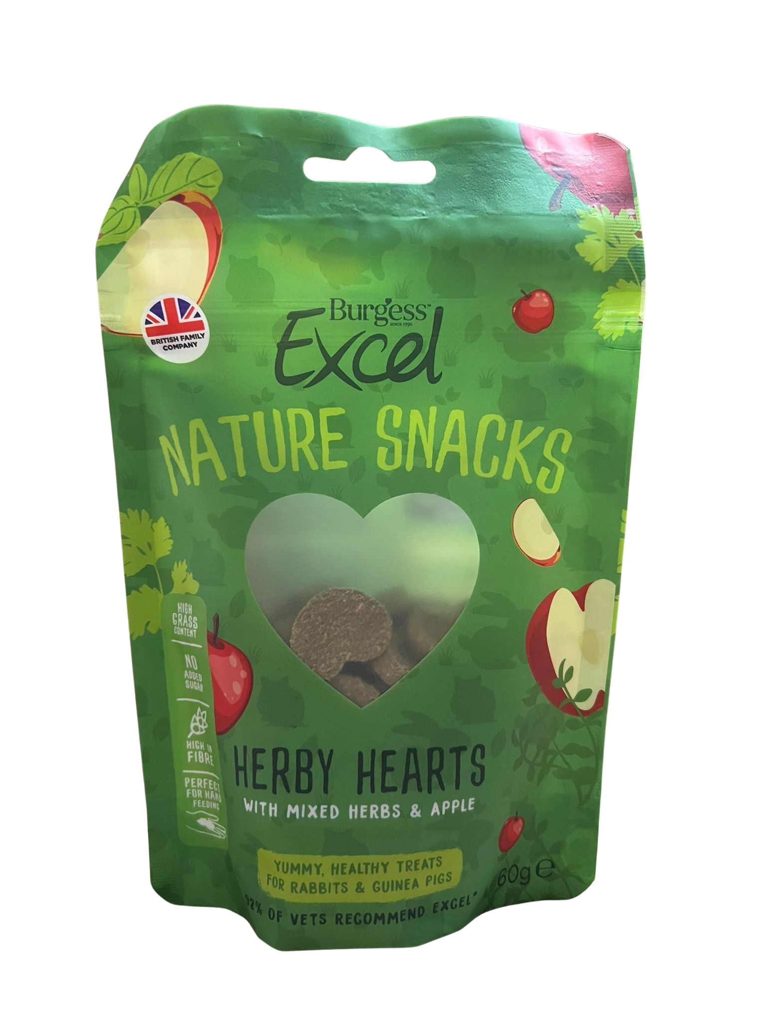 Burgess Excel Nature Snacks - Herby Hearts 60g – Rabbit Headquarters