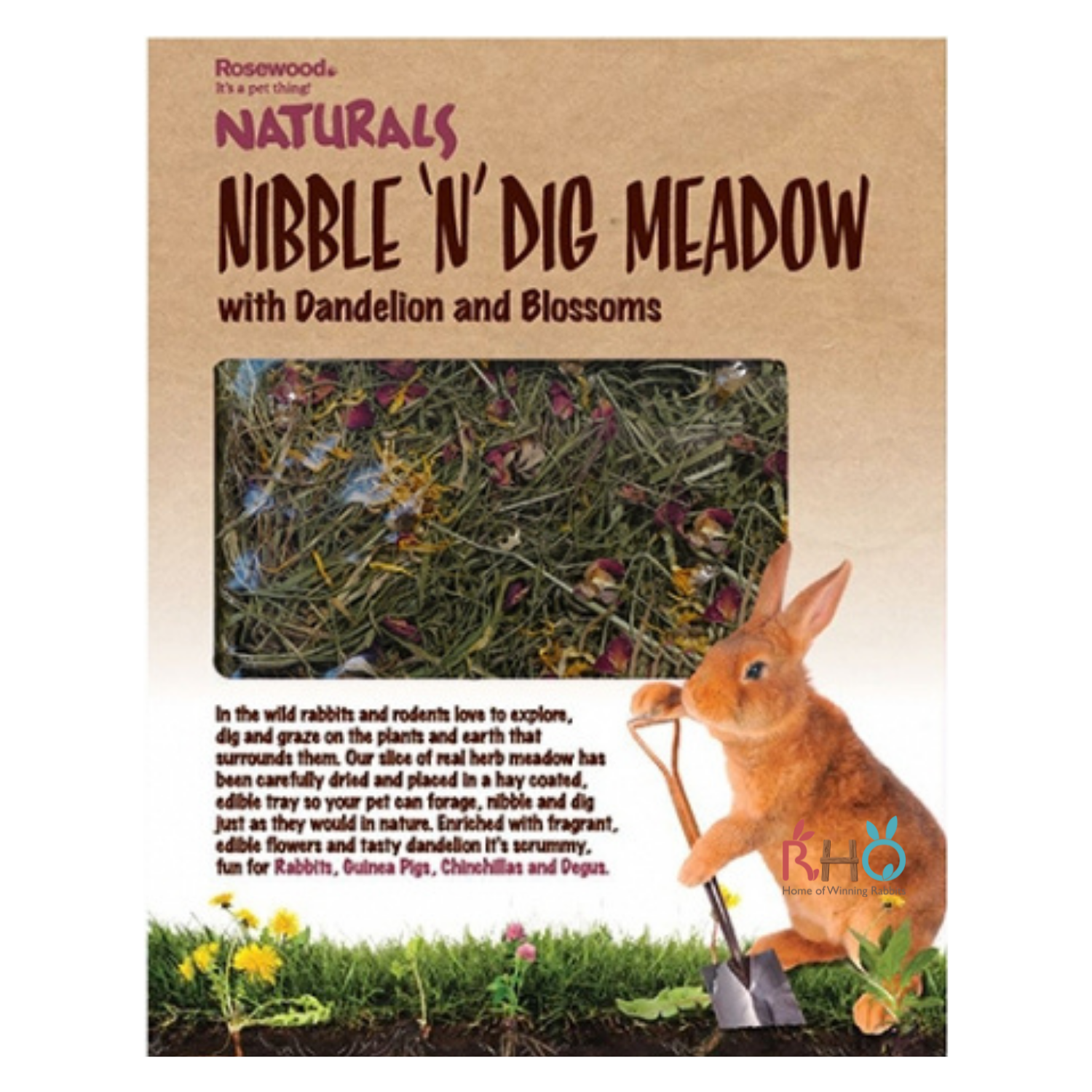Rosewood - Naturals Nibble & Dig Meadow 200g – Rabbit Headquarters