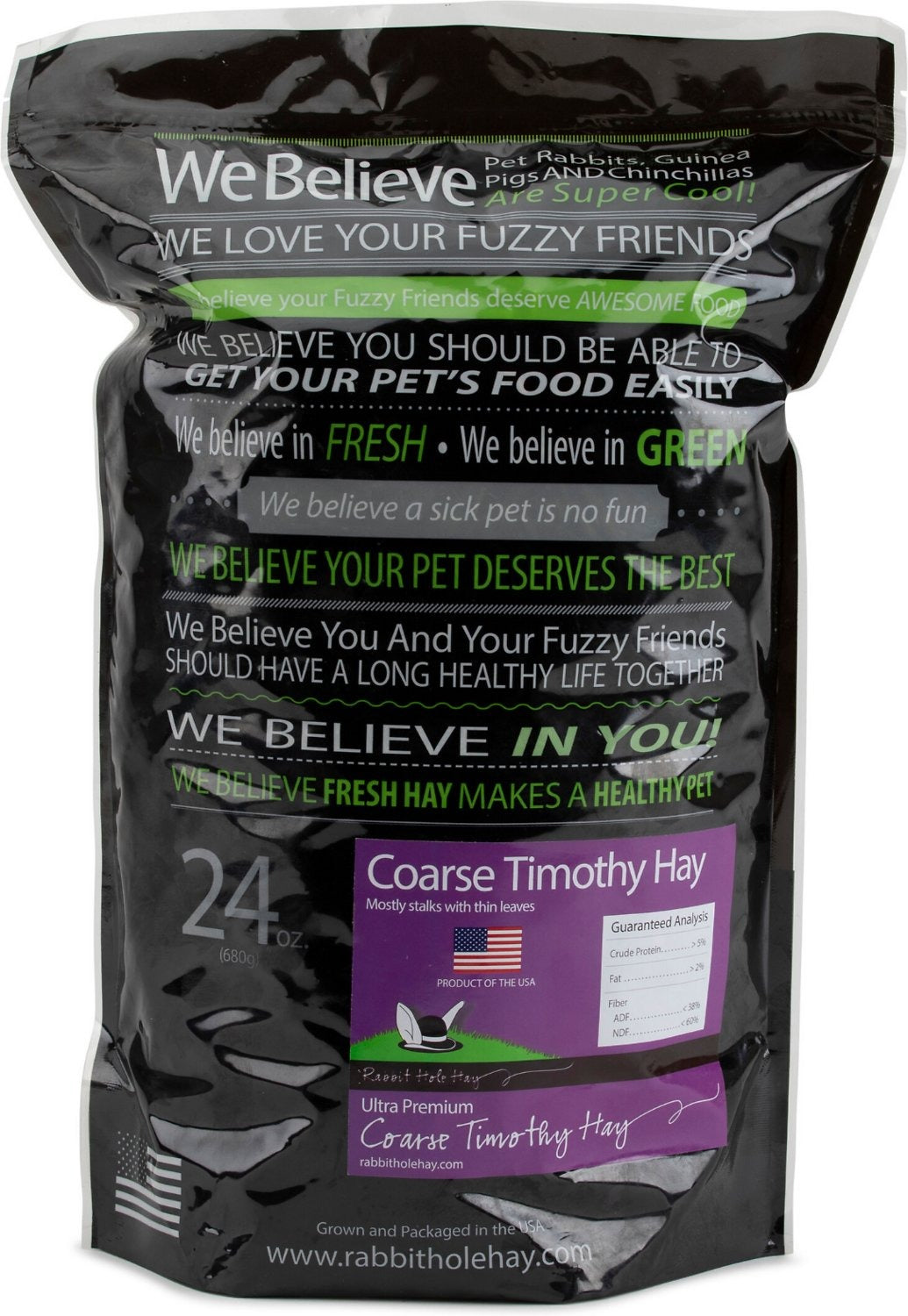 Rabbit Hole Hay - Ultra Premium Coarse/1st Cutting Timothy Hay 24oz ...